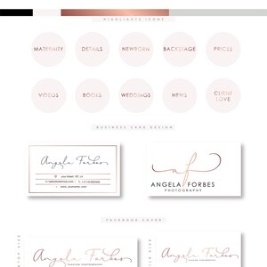 Rose Gold Branding Kit, Photography Logo, Rose Gold Branding Kit ...