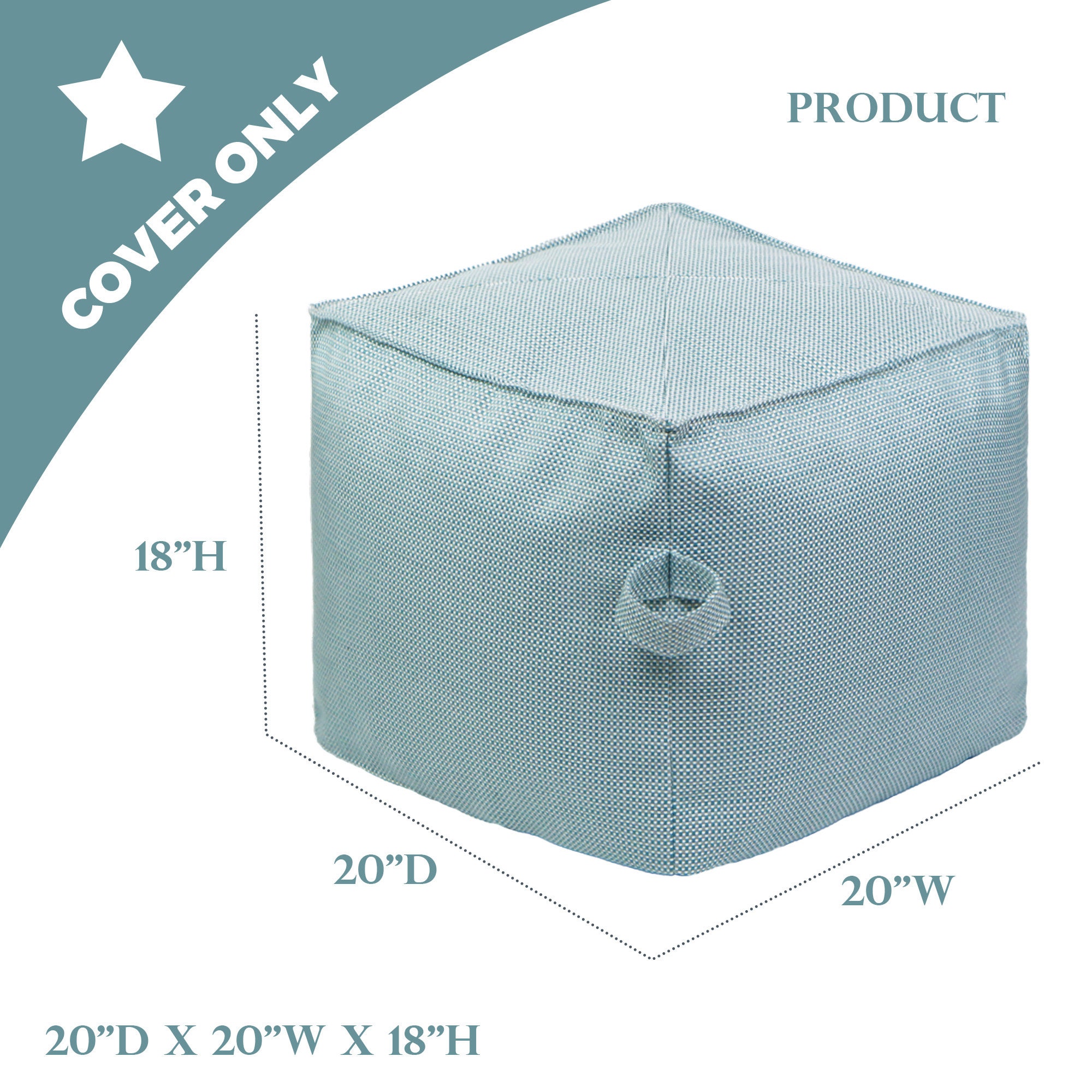Modern Bohemian Unstuffed Square Pouf Cover Only Elegant Cotton ...