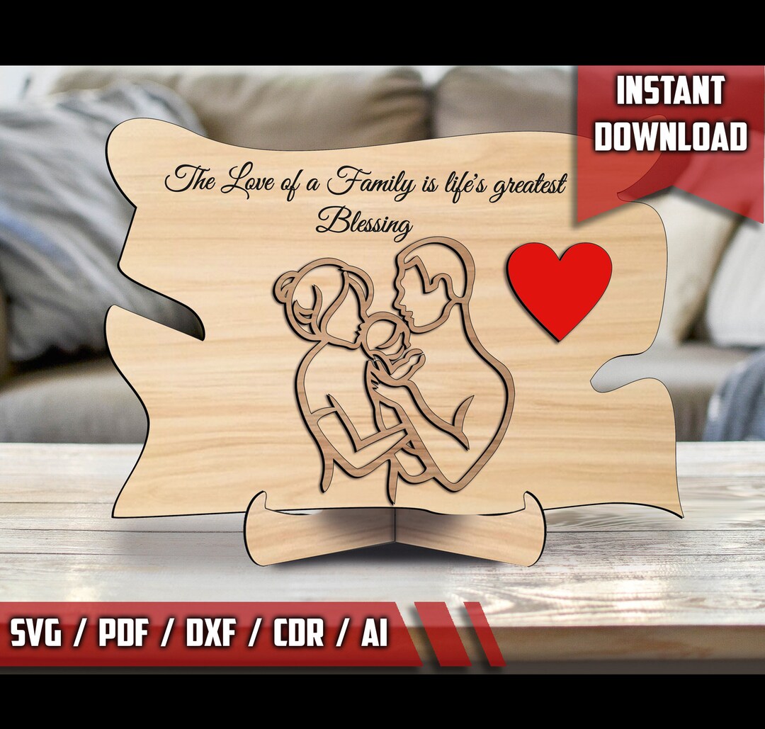 Family Blessing Wooden Sign Laser Cut Digital SVG Glowforge SVG Laser ...