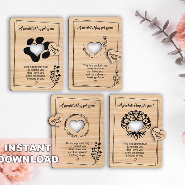 Pocket Hug Card Svg - Etsy
