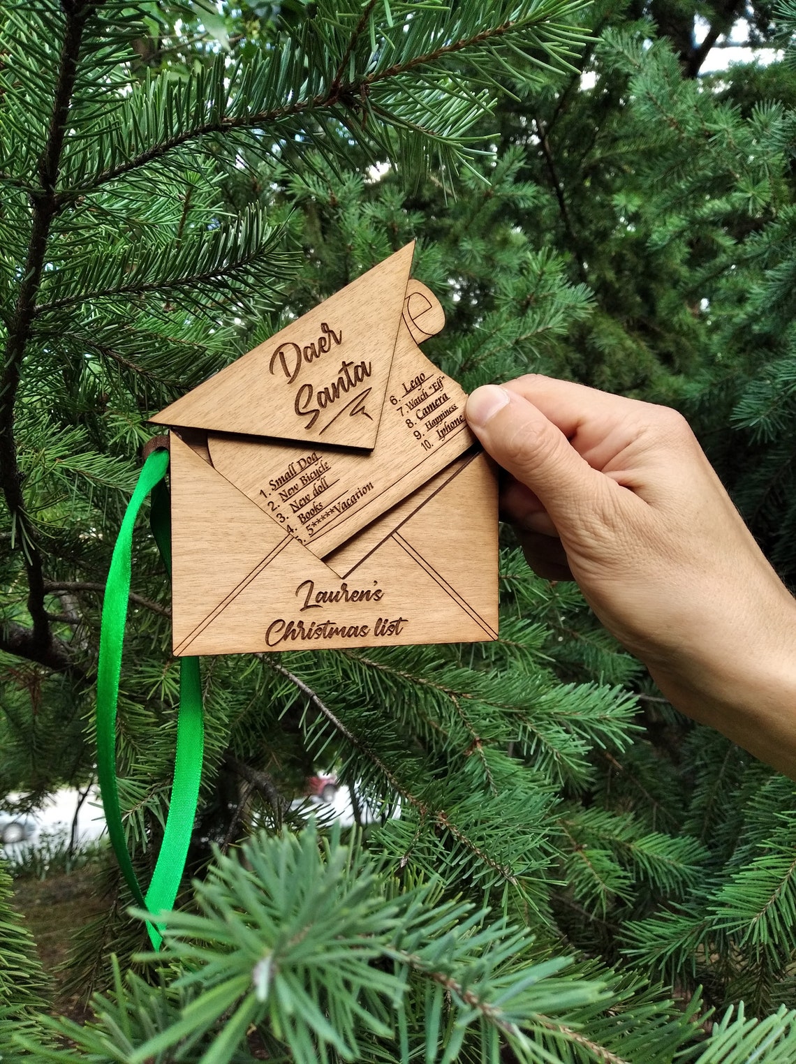 Letter To Santa Wish List Ornament SVG Laser ready Cut File Etsy