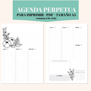 Agenda Perpetua Para Imprimir Pdfs Descargables - Etsy