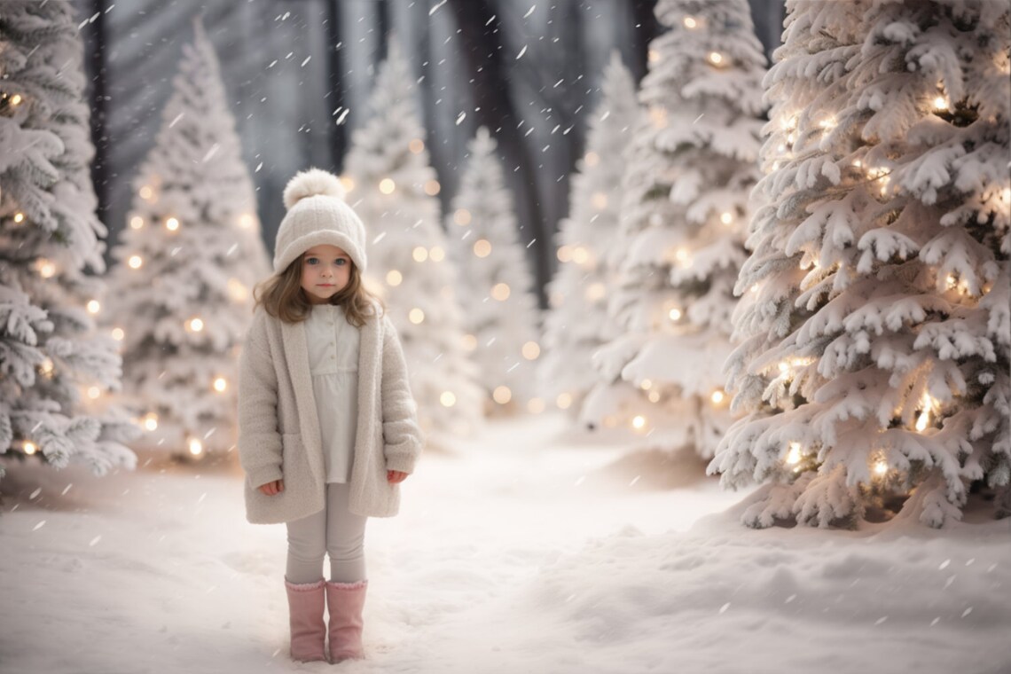 Christmas Forest Background, Child Photo, Baby Photography, Portrait ...