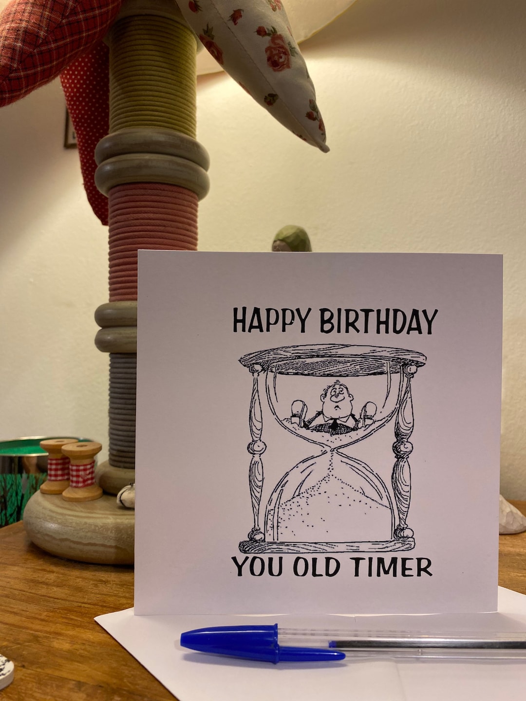 Happy Birthday Old Timer Quality Card Black/white 6x6 - Etsy