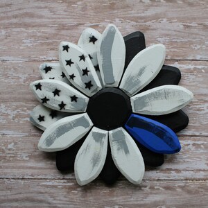 Thin Blue Line Flower-wood Flower-back the Blue-law Enforcement Flower ...