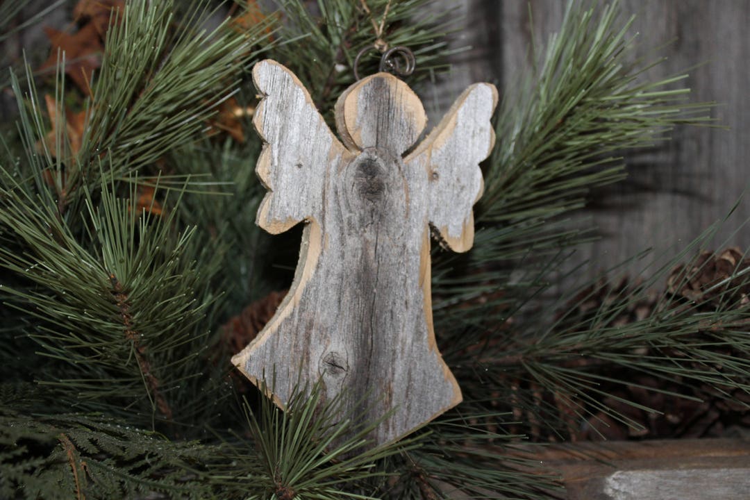 Rustic Wood Angel-primitive Wood Angel-christmas Angel Ornament ...