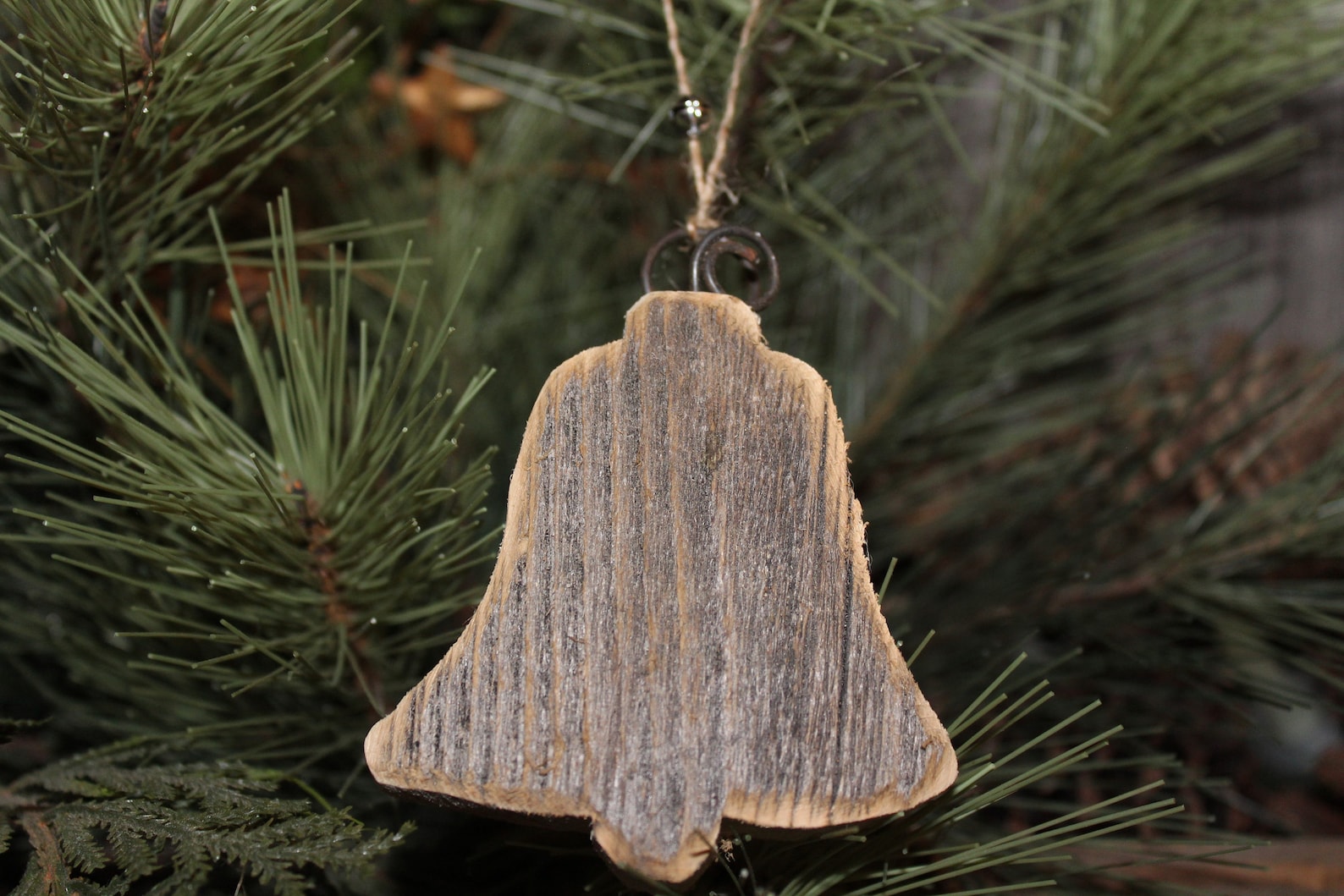 Reclaimed Wood Bell Ornament, Rustic Farmhouse Christmas Decor - Etsy