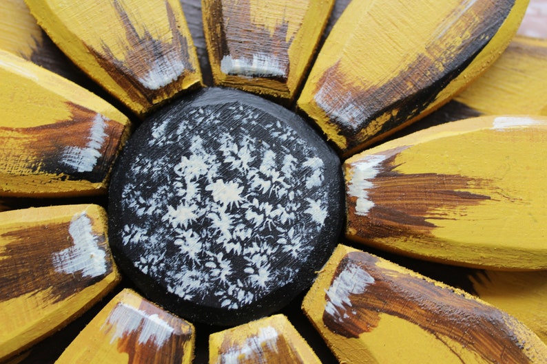 Wood Sunflower-farmhouse Wood Flower-modern Country Flower-primitive ...