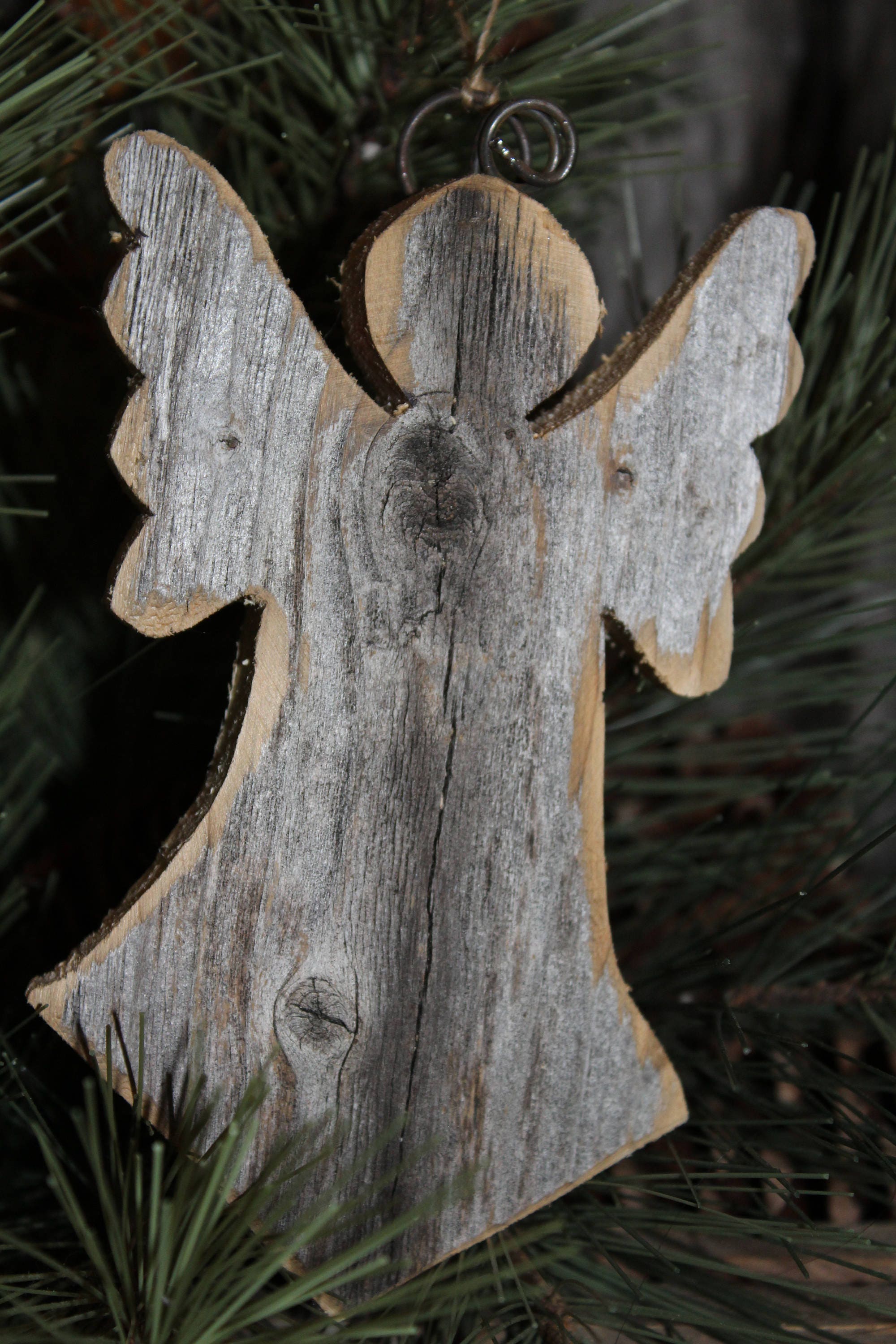 Rustic Wood Angel-primitive Wood Angel-christmas Angel Ornament ...