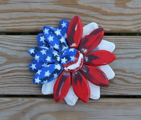 Wood Flower-firecracker Sunflower-modern Country Flower-modern | Etsy