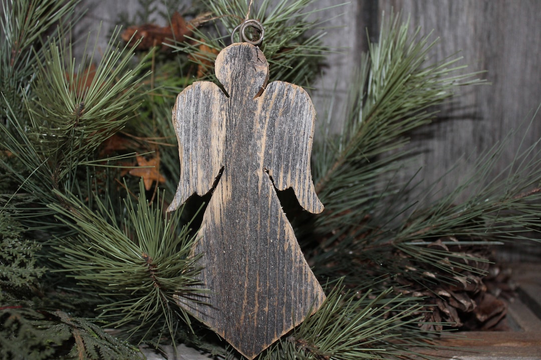Primitive Wood Angel-rustic Wood Angel-farmhouse Angel-modern Country ...