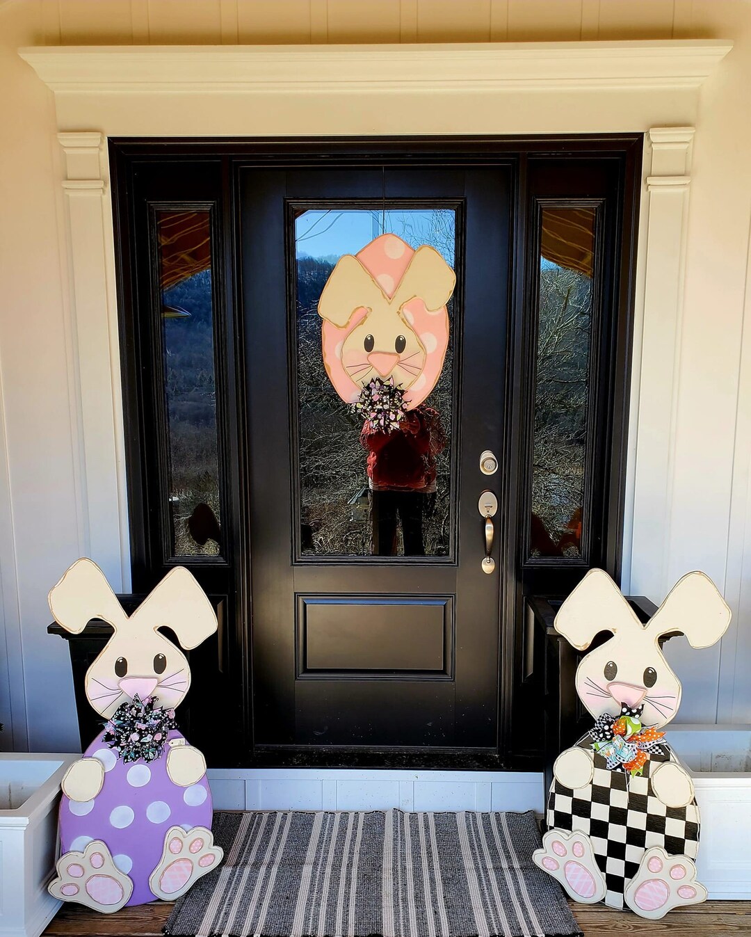 Easter Bunny Door Hanger-spring Decor-easterdecor-front Door Easter ...