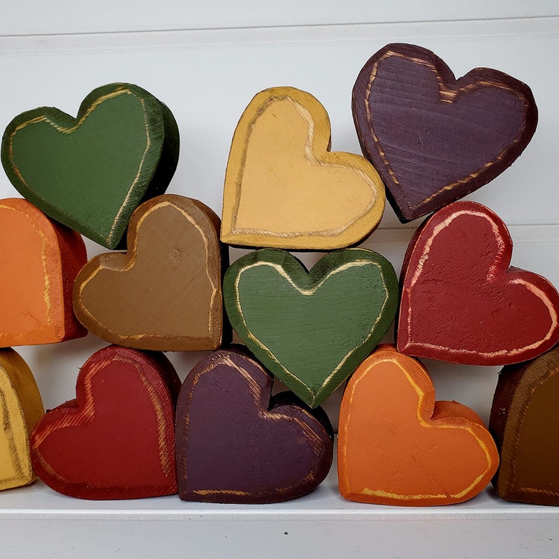 Rustic Wood Hearts - Etsy
