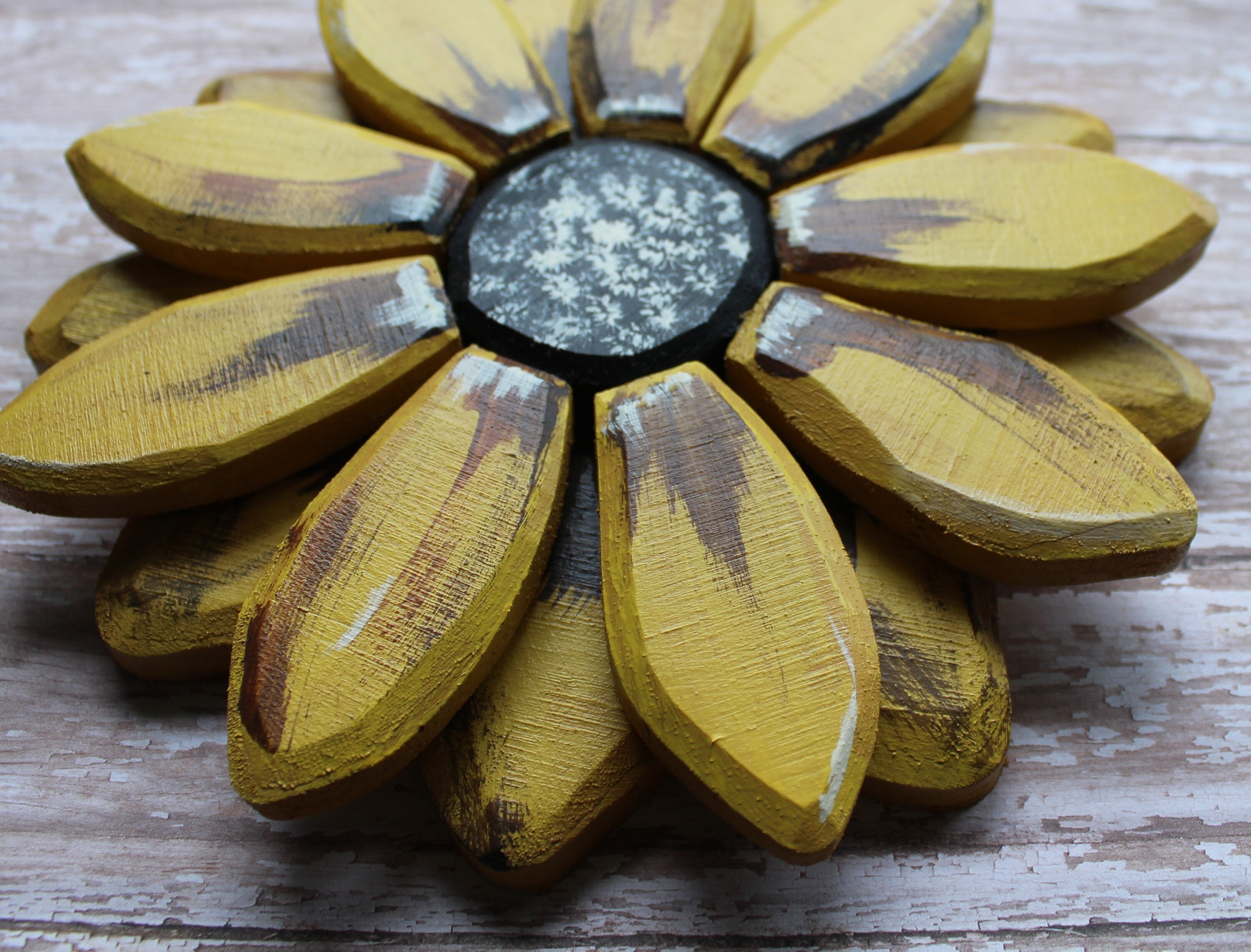 Wood Sunflower-farmhouse Wood Flower-modern Country Flower-primitive ...