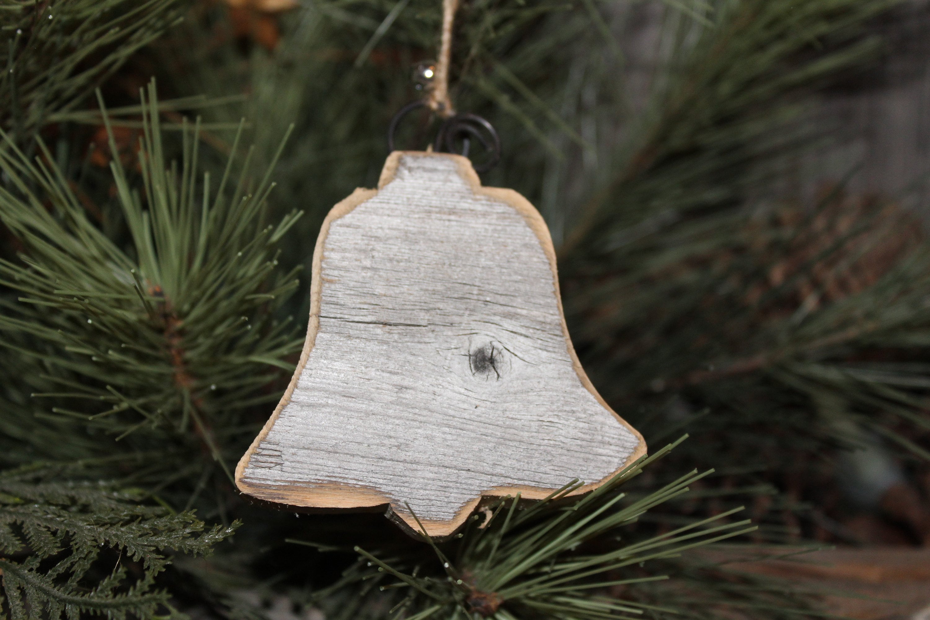 Reclaimed Wood Bell Ornament, Rustic Farmhouse Christmas Decor - Etsy