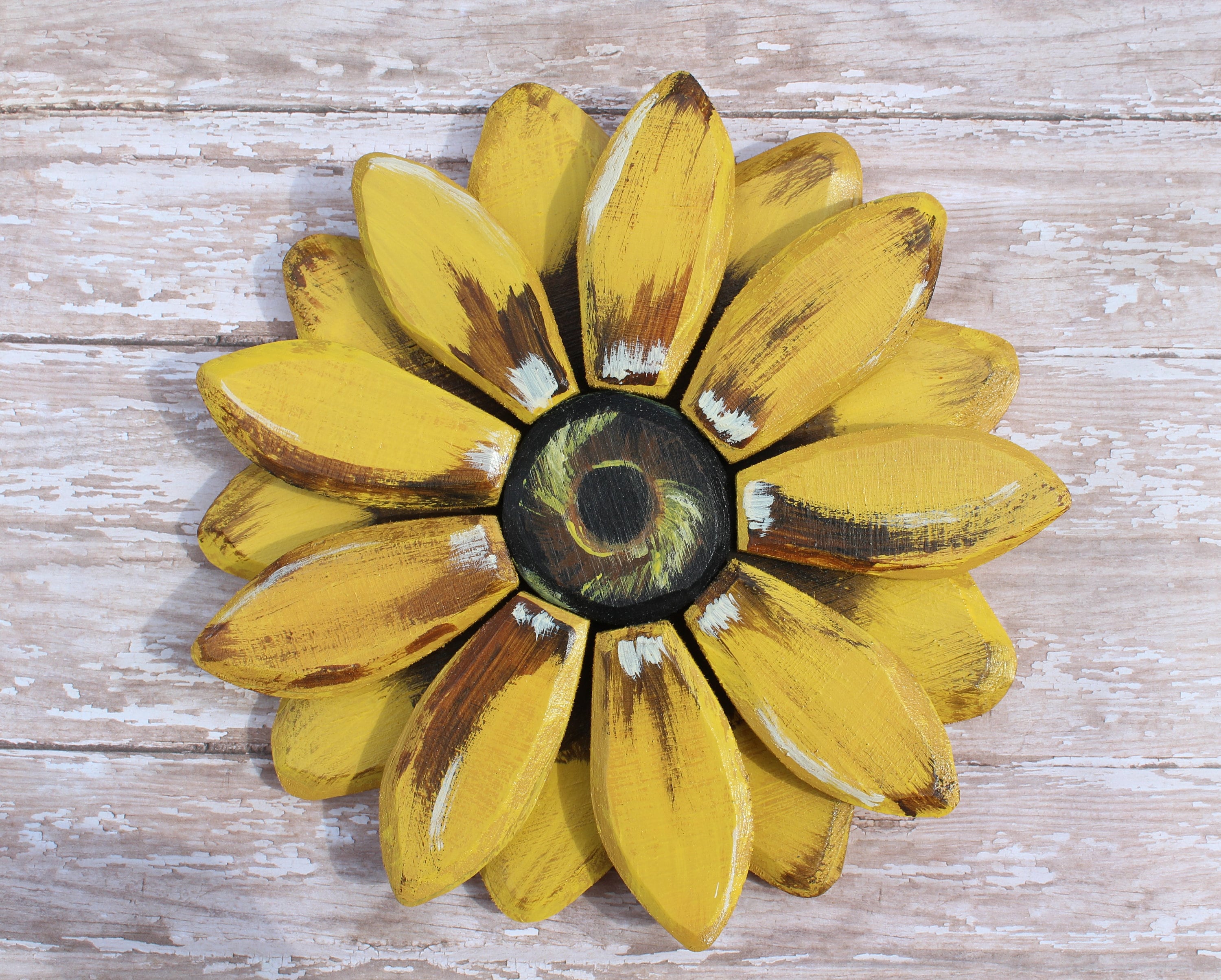 Wood Sunflower-farmhouse Wood Flower-modern Country Flower-primitive ...