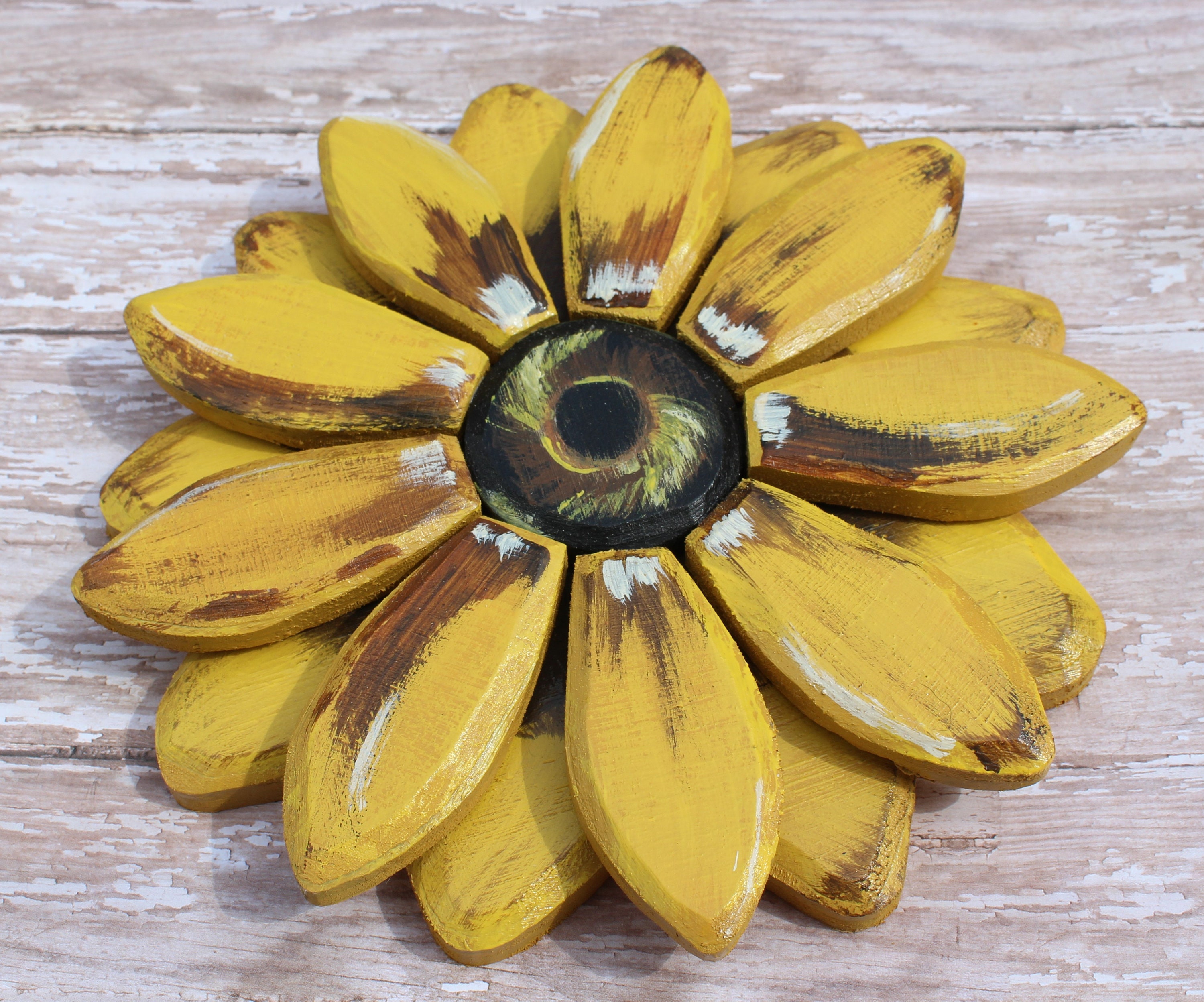 Wood Sunflower-farmhouse Wood Flower-modern Country Flower-primitive ...