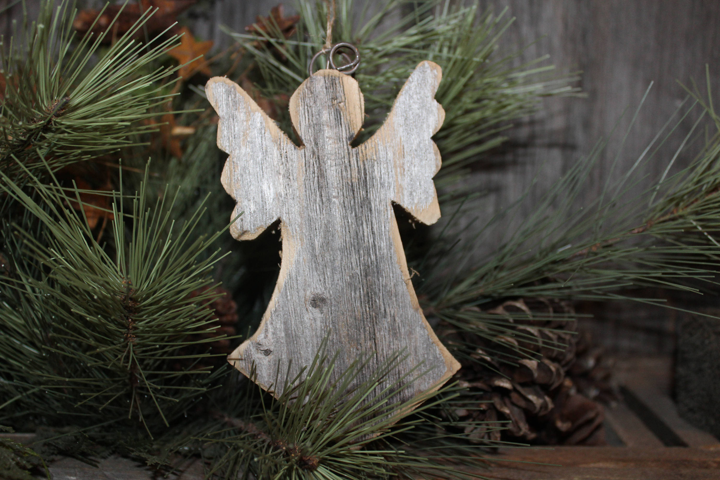Rustic Wood Angel-primitive Wood Angel-christmas Angel Ornament ...