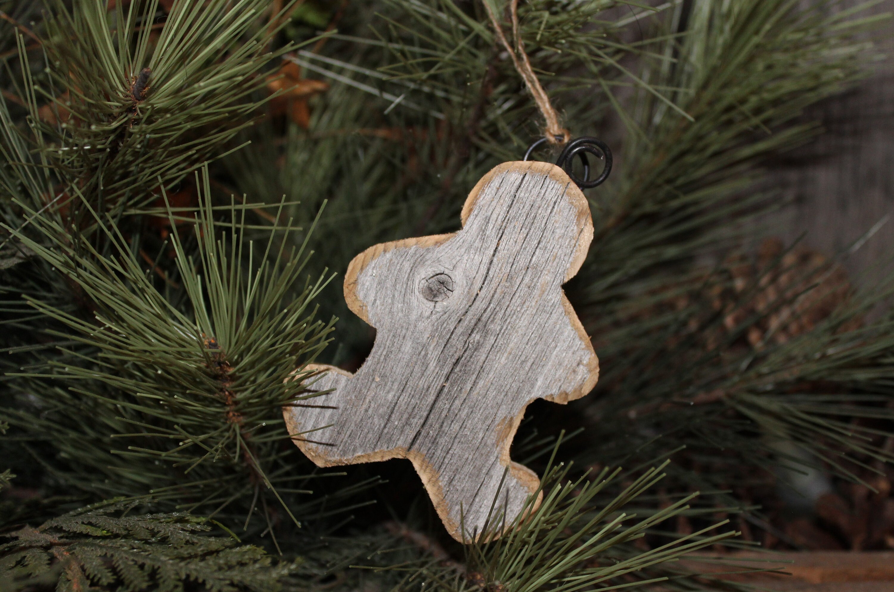 Gingerbread Man Wood Ornament Rustic Wood Ornament Primitive | Etsy