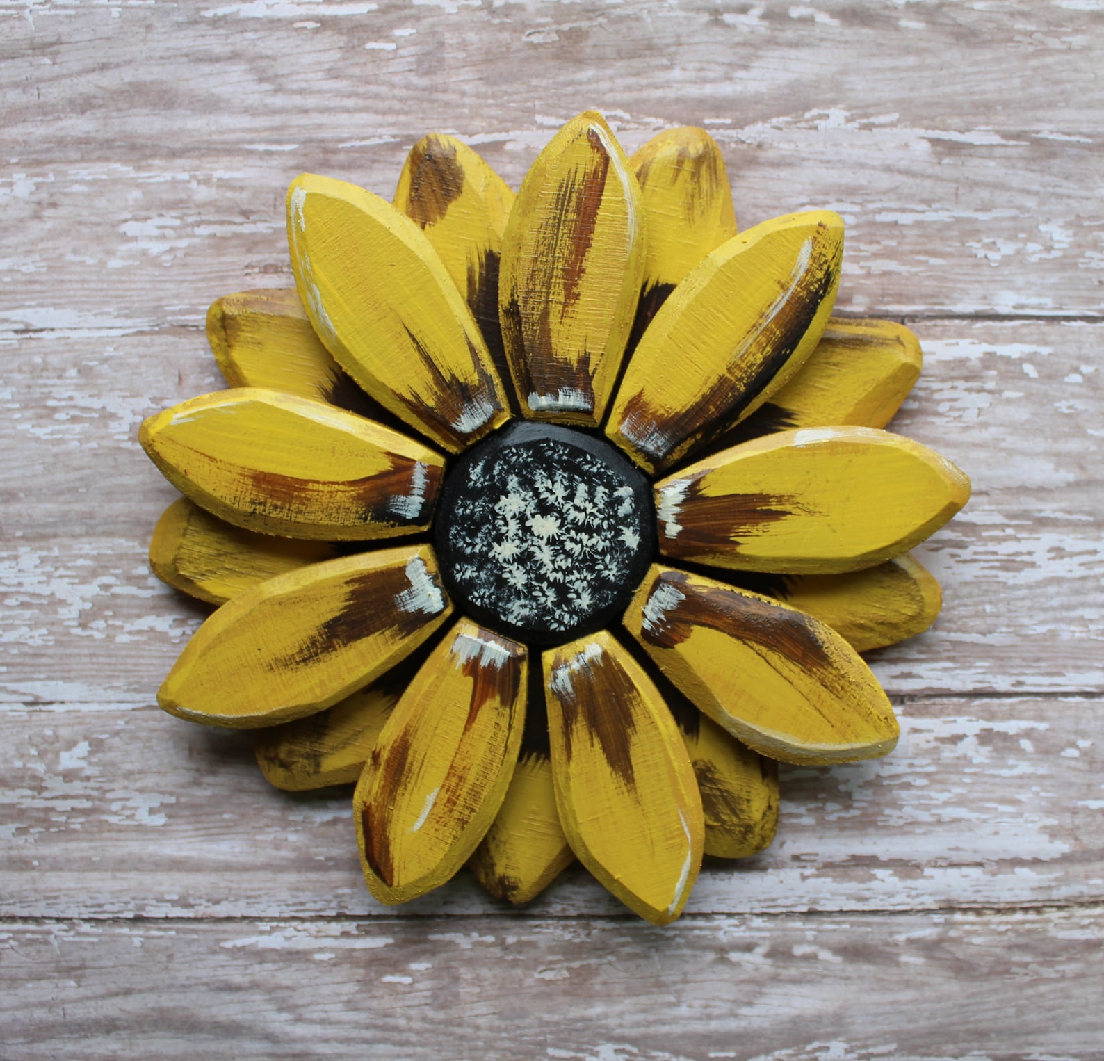 Wood Sunflower-farmhouse Wood Flower-modern Country Flower-primitive ...