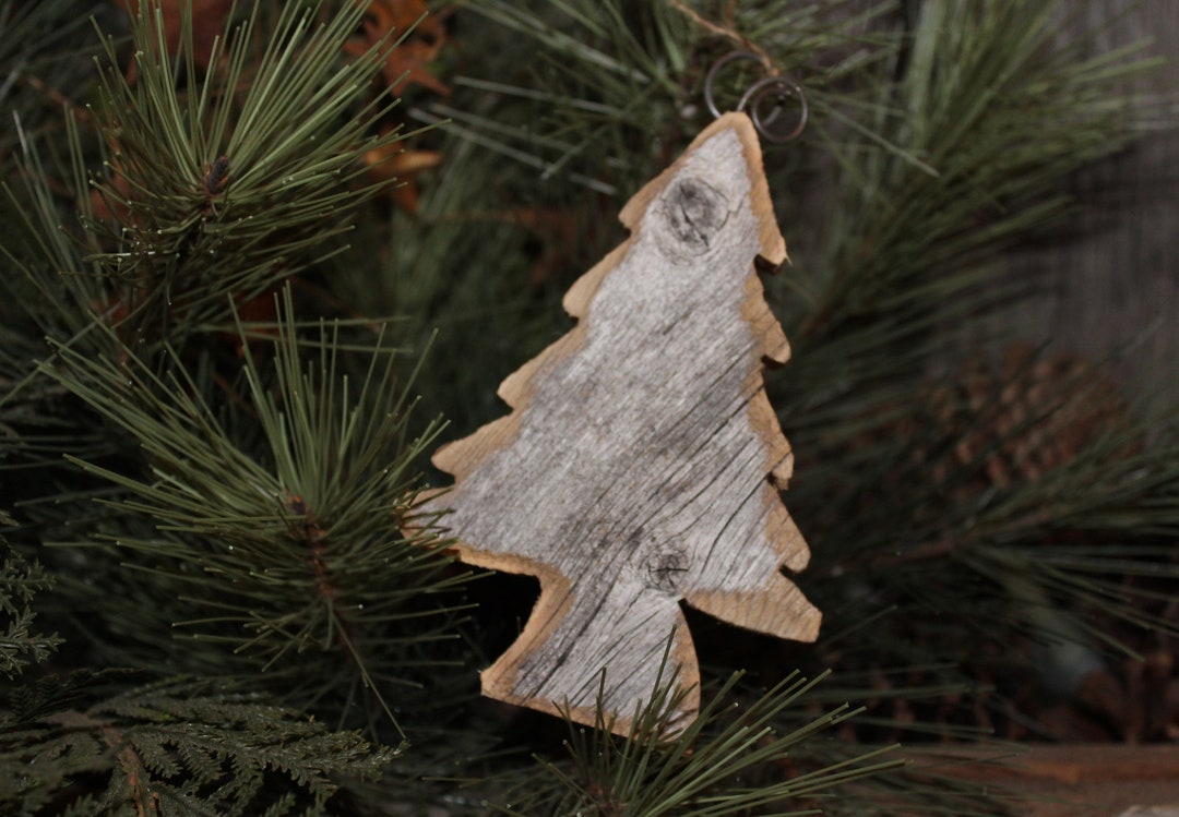 Primitive Pine Tree Ornament, Rustic Wood Pine Tree, Modern Country ...