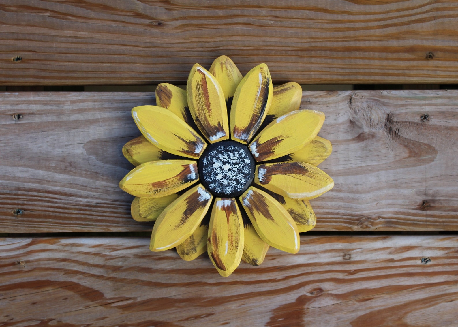 Wood Sunflower-farmhouse Wood Flower-modern Country Flower-primitive ...