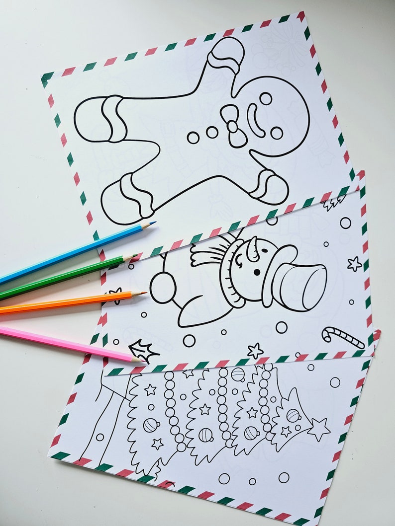 Instant Download, Christmas Coloring Pages, Christmas Printables ...