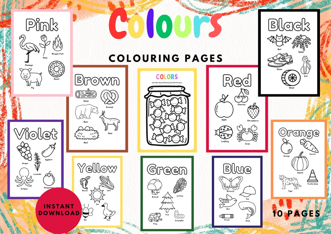 Multi Color Colouring Pages, Colours, Home Learning, Colouring ...