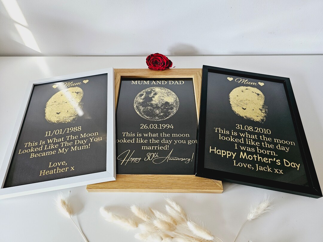 Custom Moon Phase Gold Foil Print | the Moon on the Day You Were Born ...