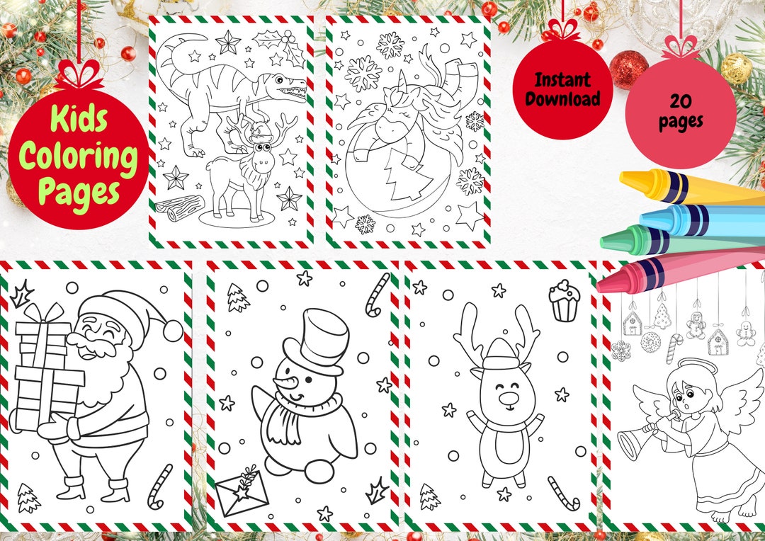 Instant Download, Christmas Coloring Pages, Christmas Printables ...