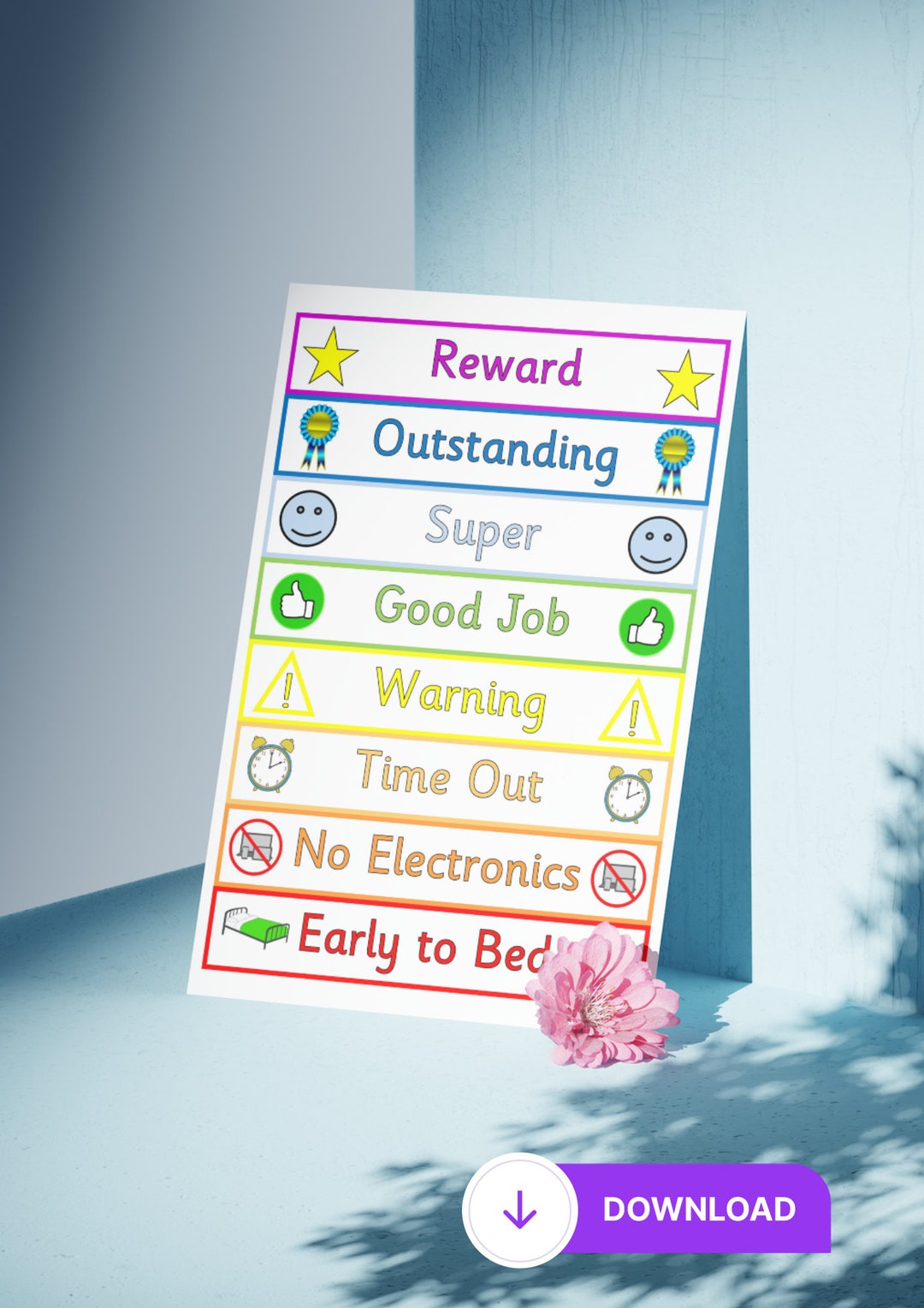 Behaviour Peg Chart, Instant Download, Autism, Emotions, Feelings ...