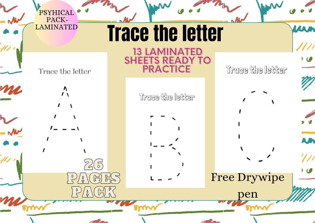 Alphabet Trace the Letter Worksheet, Learning Support, Writing, Pen ...