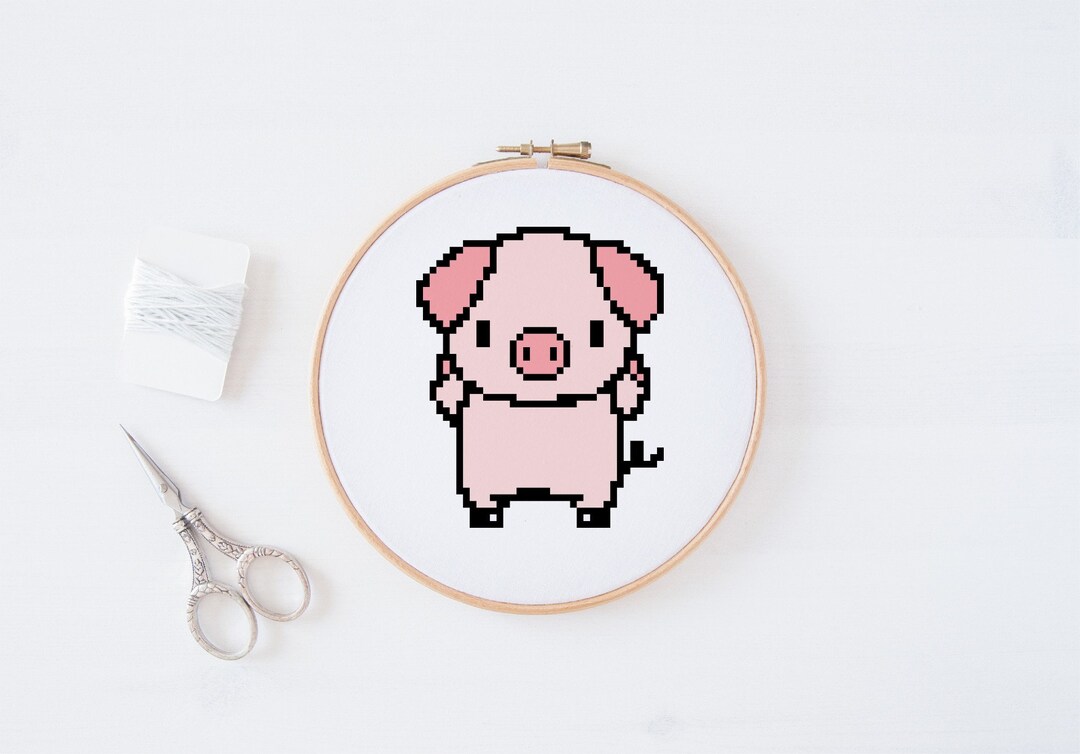 Mini Pig, Cross Stitch Pattern, Digital Download, Mushroom Cross Stitch ...