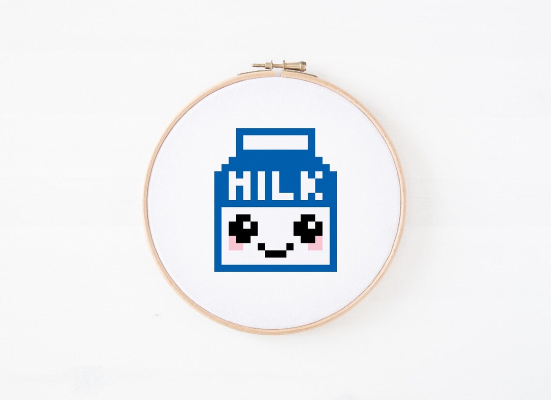 Tiny Mini Milk Cross Stitch Pattern, Beginner Quick Stitch (PDF File ...