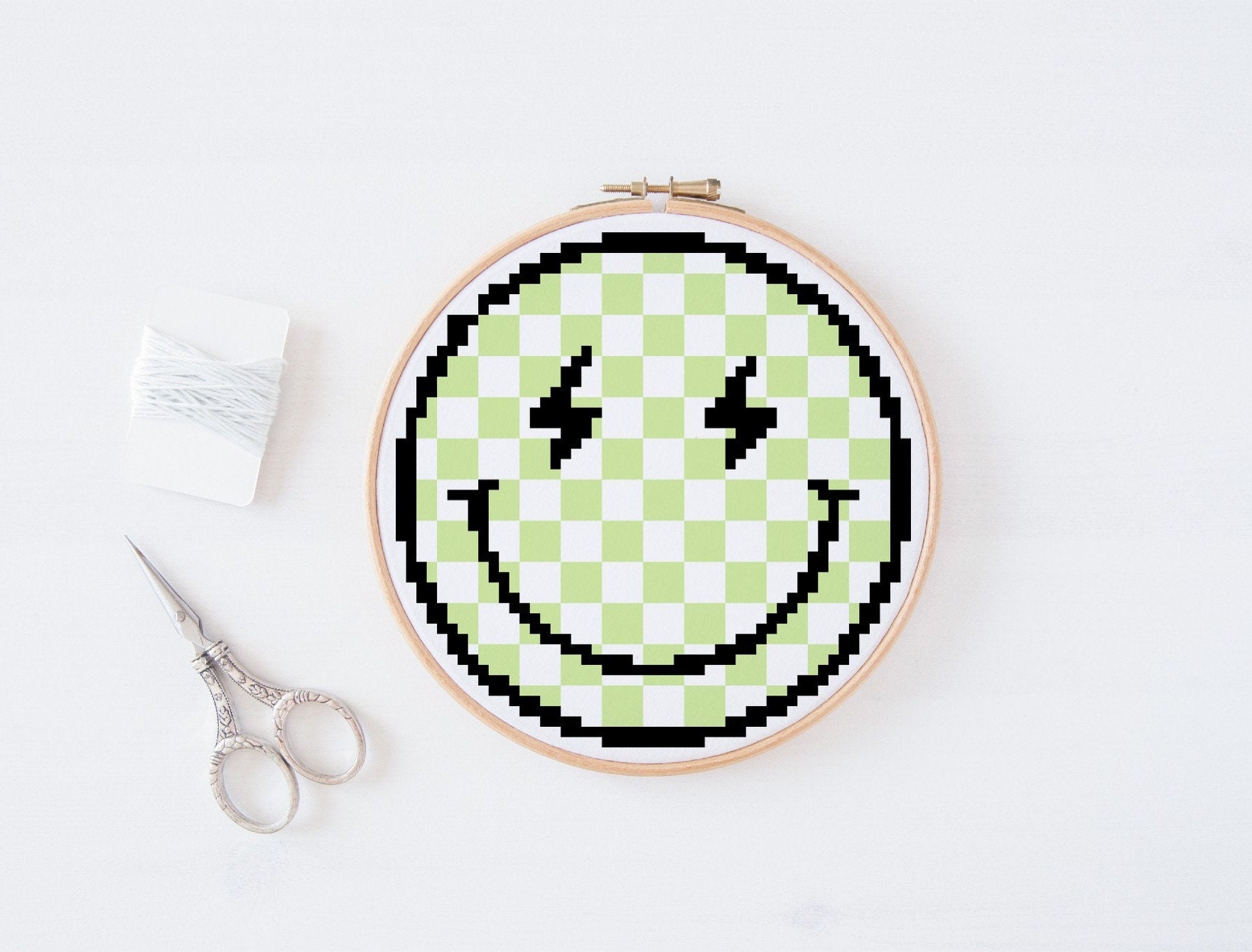 Lightening Smiley Face, Cross Stitch Pattern, Digital Download, Face ...