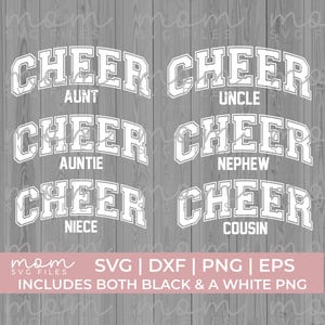 Cheer Aunt Svg Png, Cheer Auntie Svg Png, Cheer Uncle Svg Png, Cheer ...