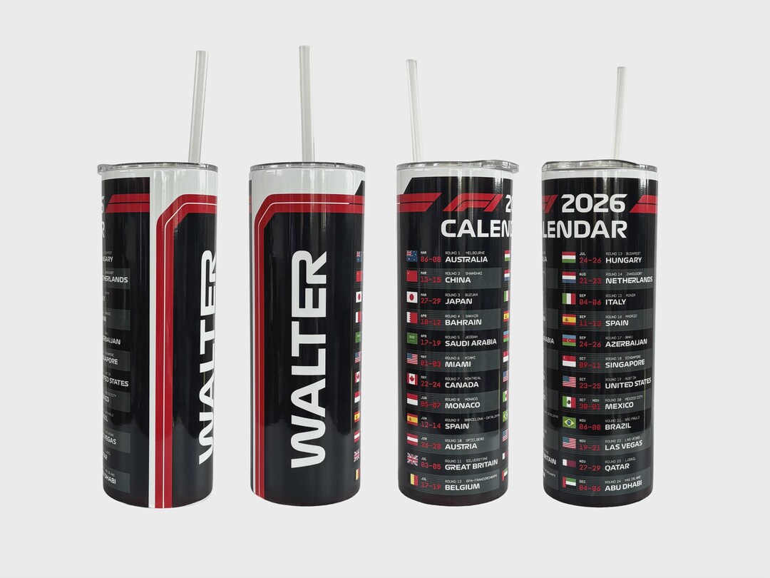 F1 Calendar 2026 Tumbler With Name, Personalized Tumbler, Thermos Flask ...