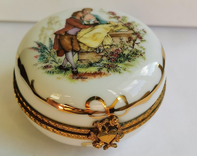 Vintage Limoges France Porcelain Trinket Box , Hand Painted - Etsy