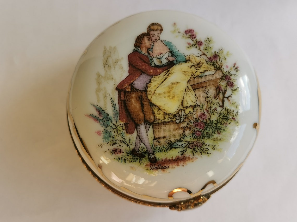 Vintage Limoges France Porcelain Trinket Box Hand Painted | Etsy