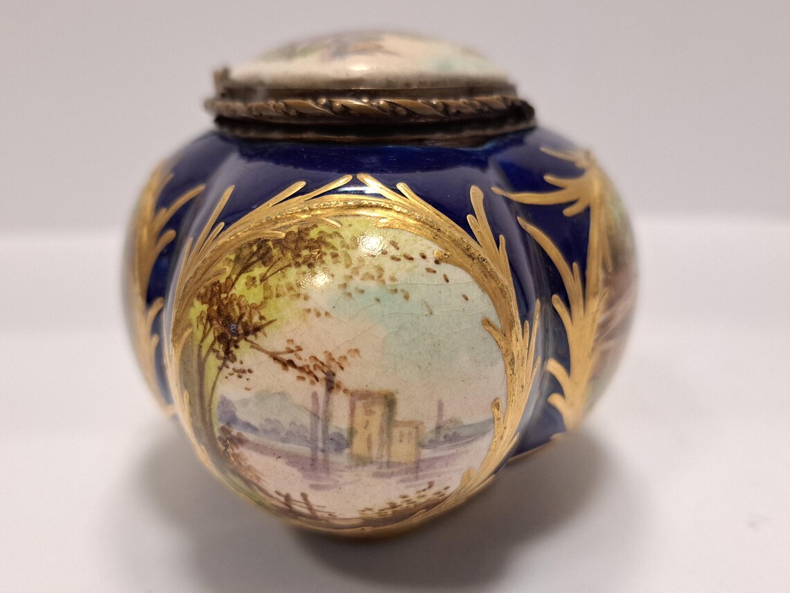 Antique French Hand-painted Porcelain Box, Signed Sevres, Circa 1880 ...