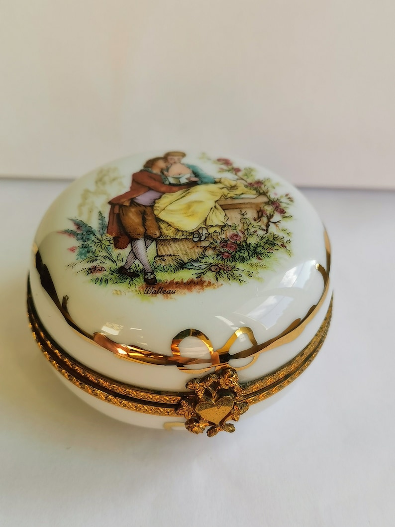 Vintage Limoges France Porcelain Trinket Box Hand Painted | Etsy
