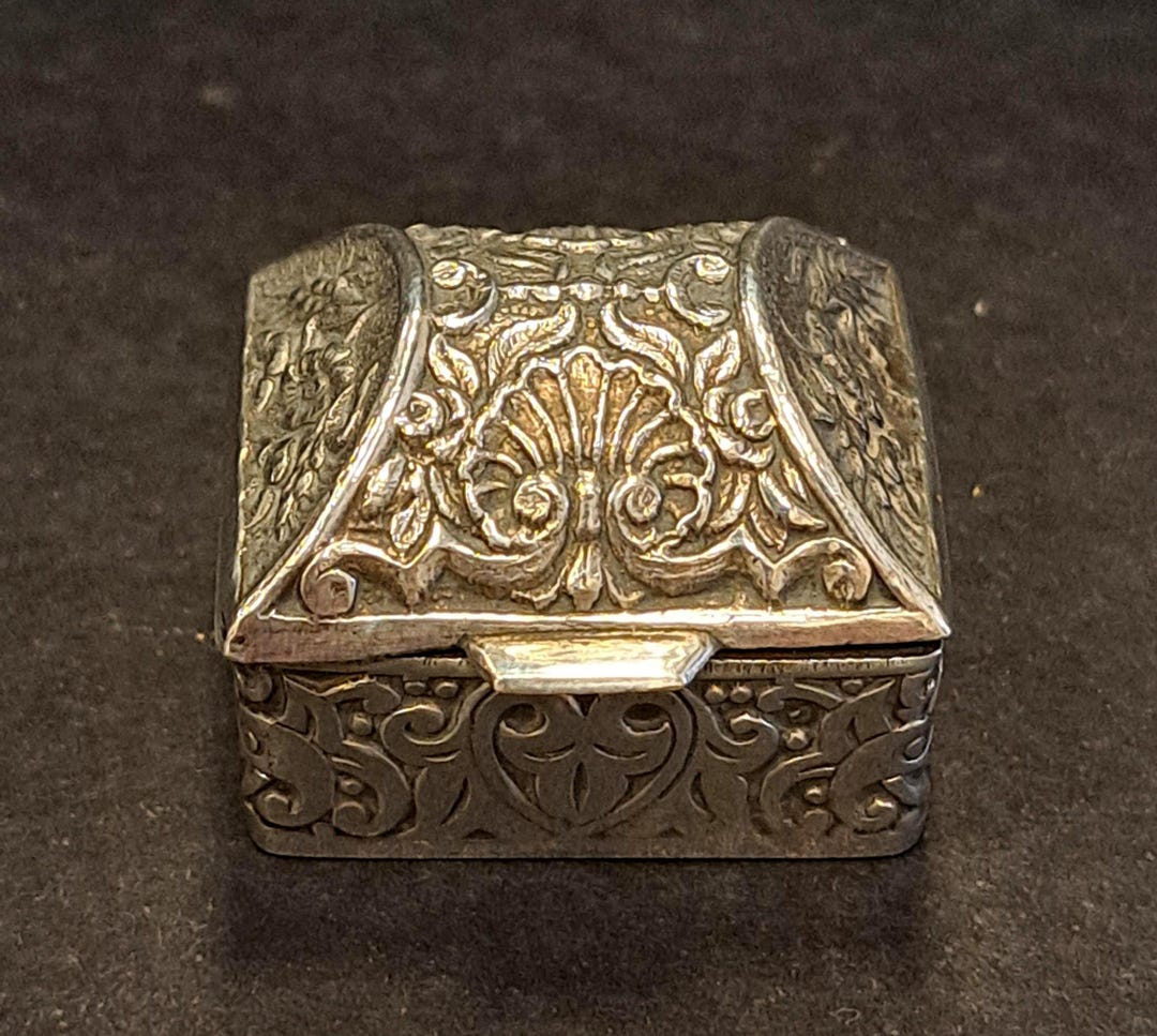 Vintage Sterling Silver Pill Box - Etsy