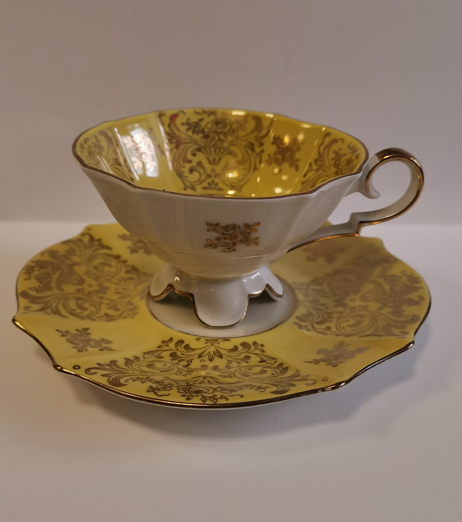 Antique Tea Cup Bavaria Made in Wertern Germany Yellow and | Etsy