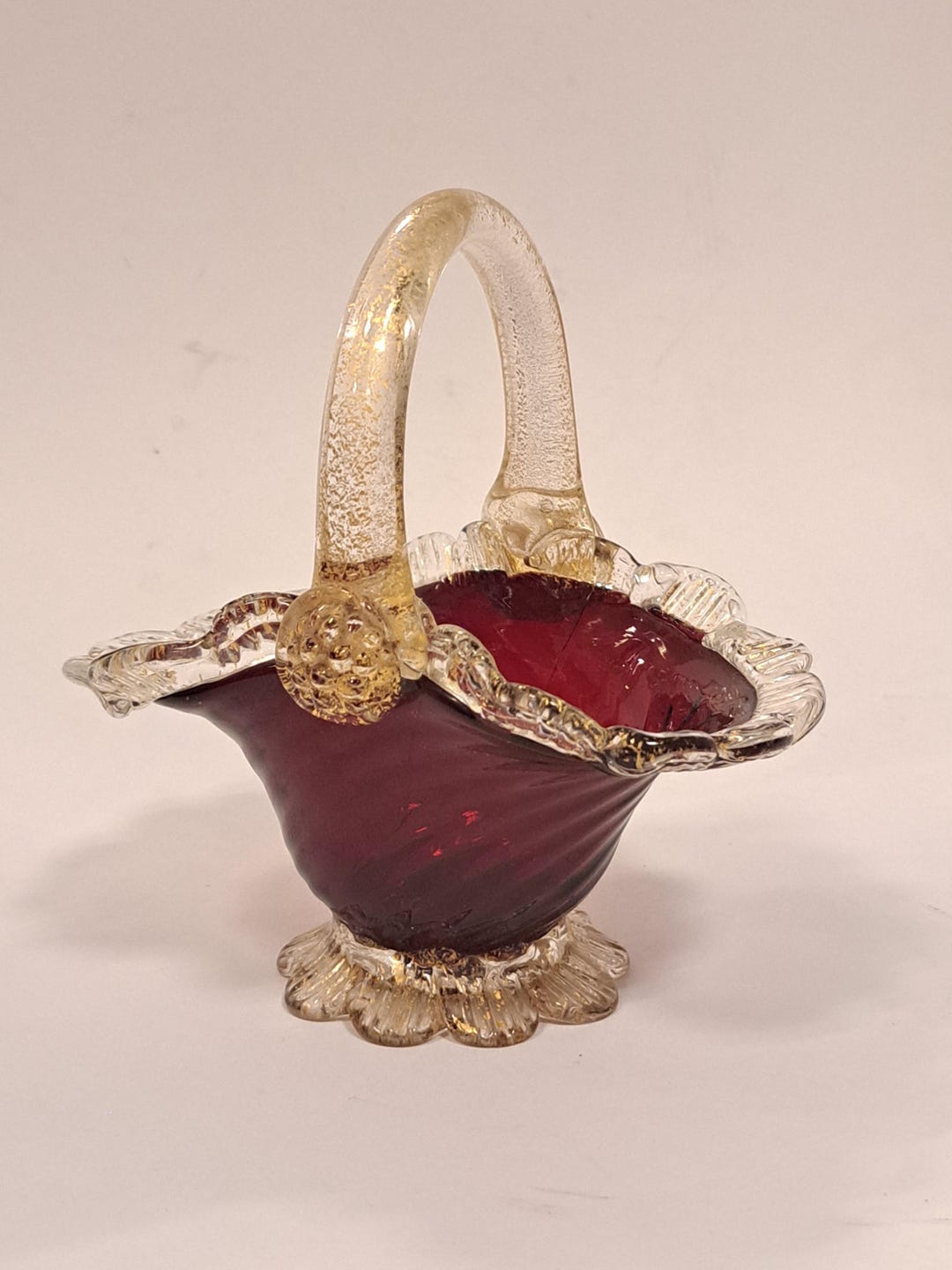 Vintage Murano Small Glass Basket, C1960s - Etsy