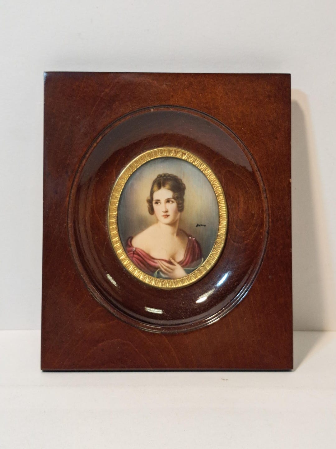 Antique French Magnifying Glass Painting, Wood Frame - Etsy