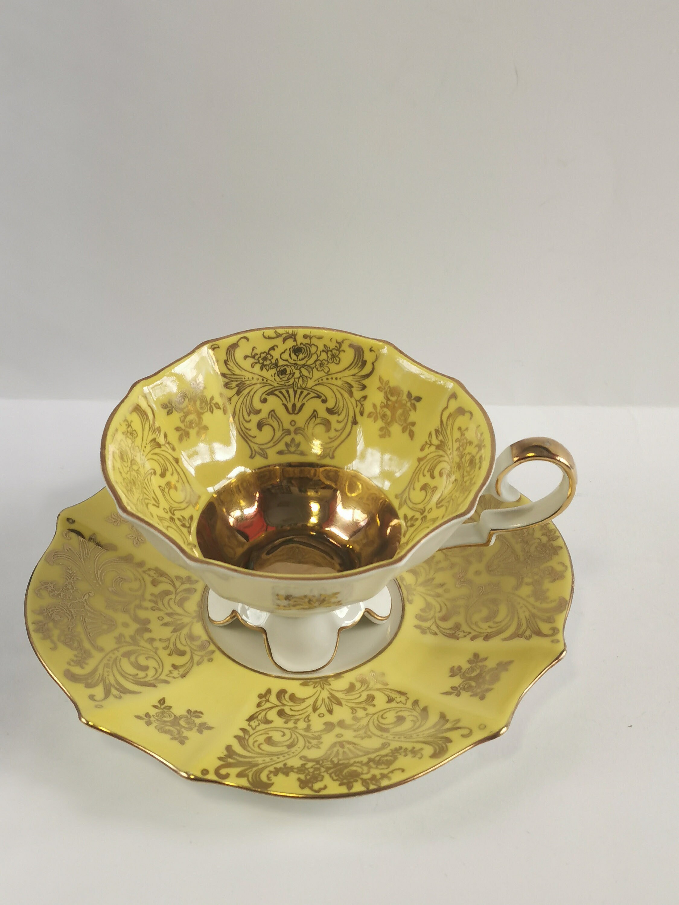 Antique Tea Cup Bavaria Made in Wertern Germany Yellow and | Etsy