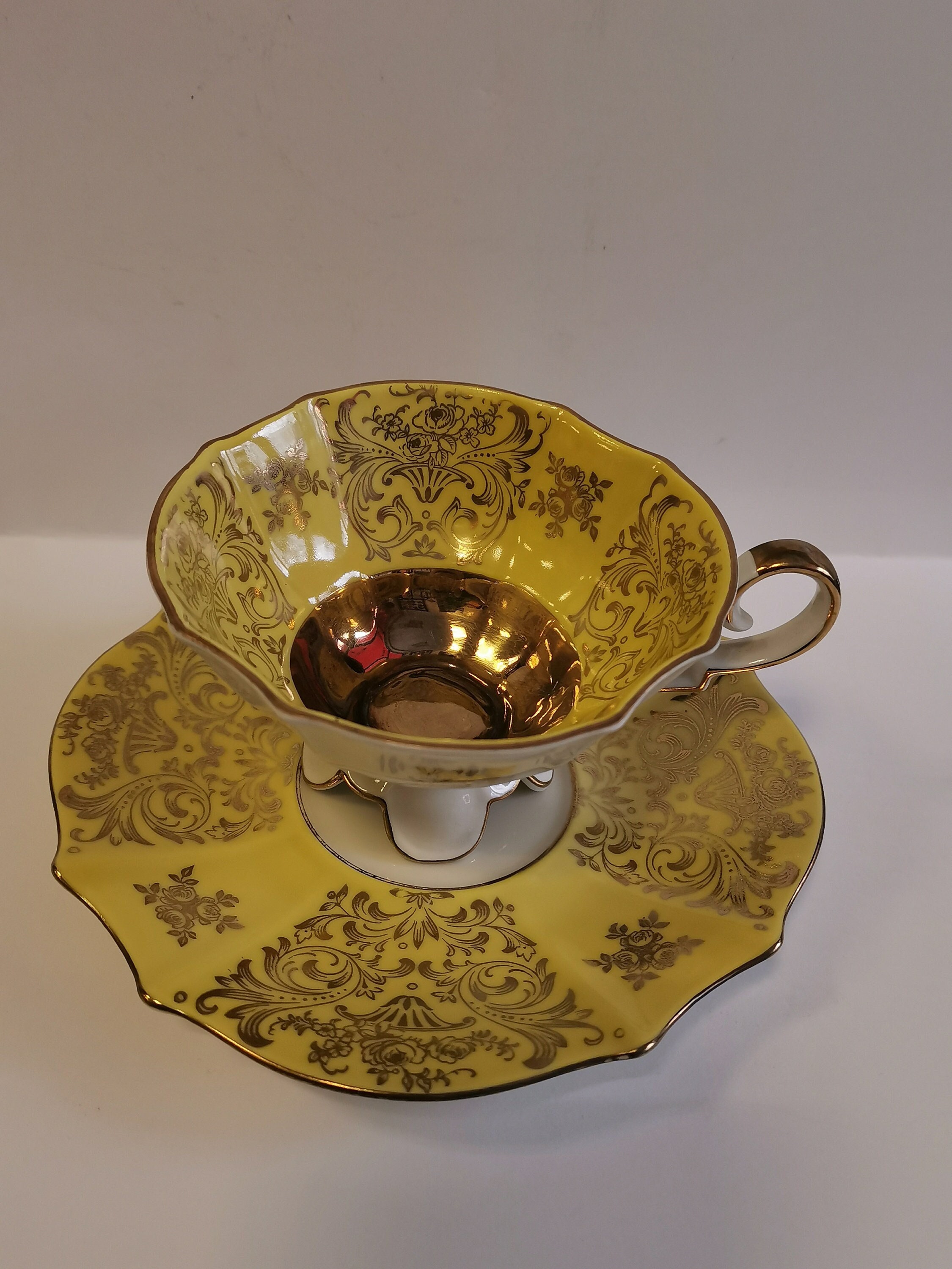 Antique Tea Cup Bavaria Made in Wertern Germany Yellow and | Etsy