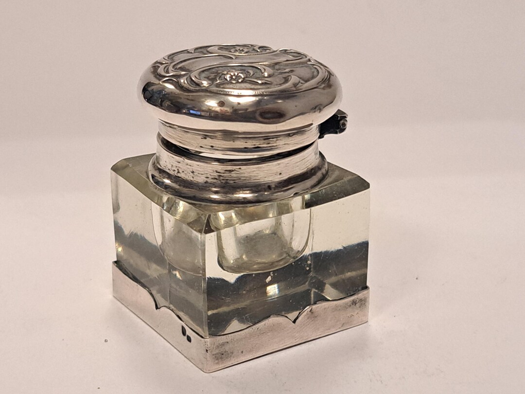 Vintage Sterling Silver Inkwell, Art Nouveau - Etsy