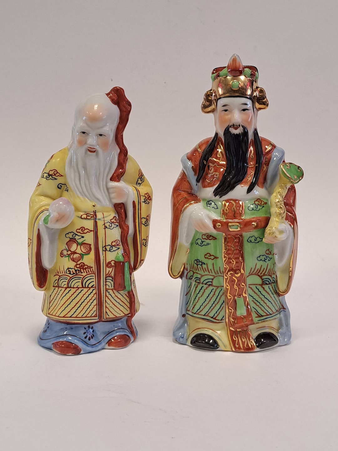 Fu Lu Shou Chinese God Statues Porcelain Figures - Etsy