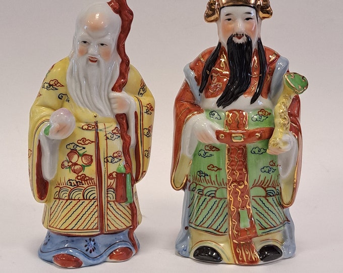 Fu Lu Shou Chinese God Statues Porcelain Figures - Etsy